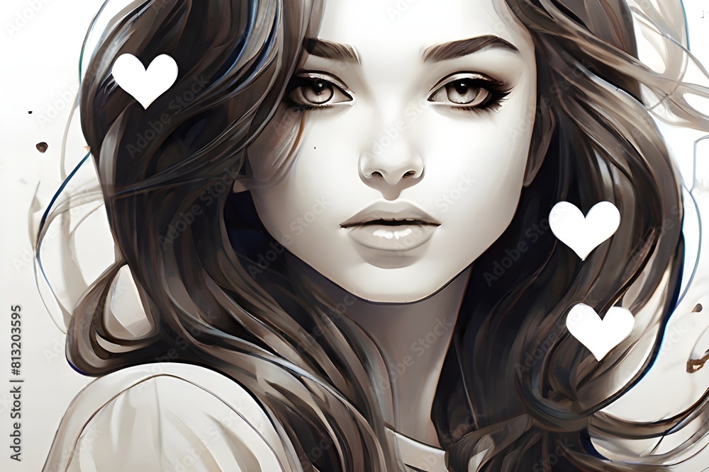 Heartwarming Charm: Enchanting Girl Captures Love's Essence in Art, AI ...