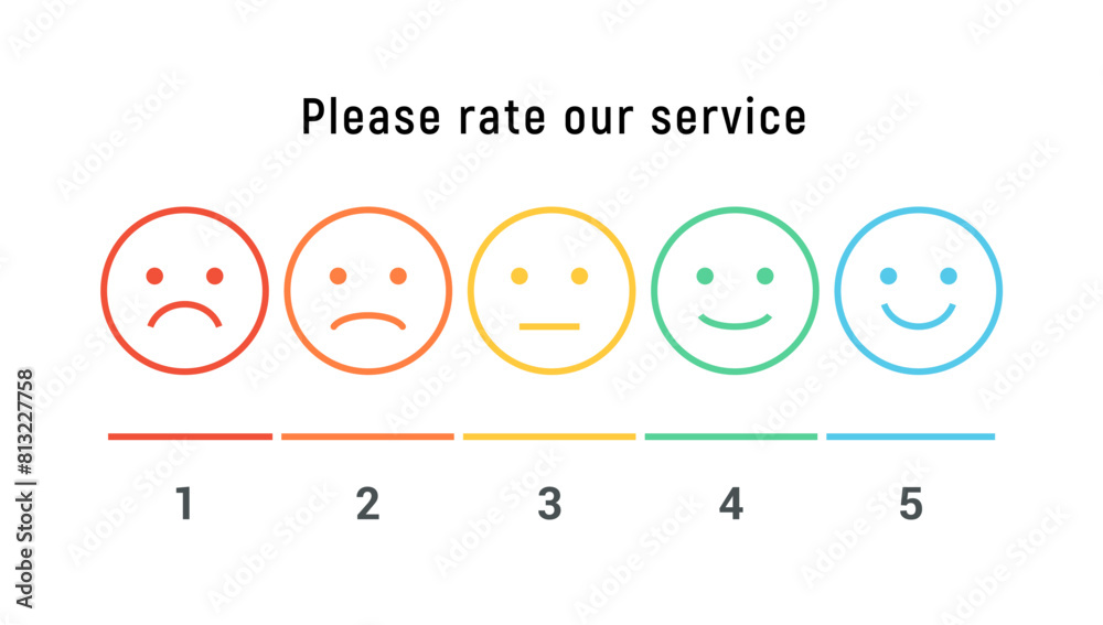 Smiley rate scale emotion emoji icon. Feedback rate survey emoticon ...