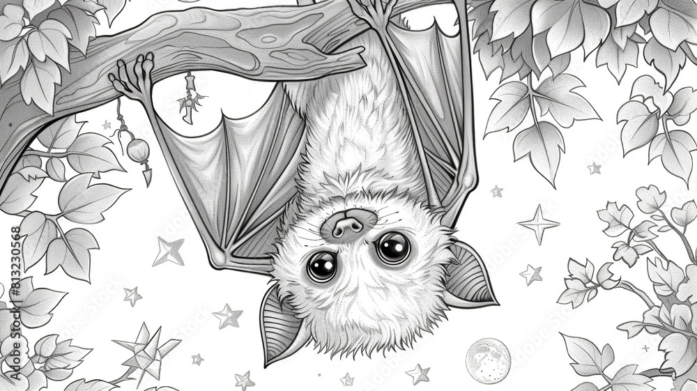 Scary Halloween coloring page with pumpkins, ghosts, bats and witches ...