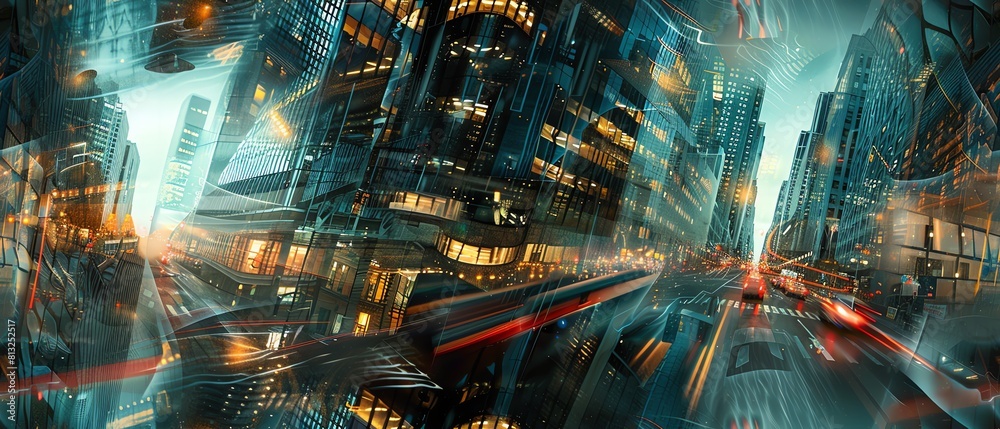Unleash the surreal with a wide-angle perspective of urban chaos ...
