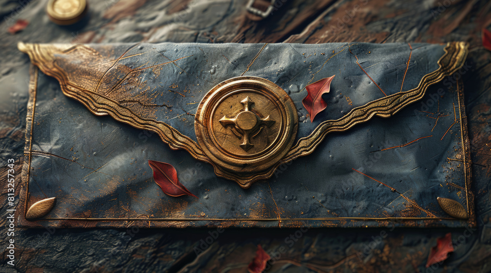 Medieval, luxury, closed letter with seal, beautiful and royal classic ...