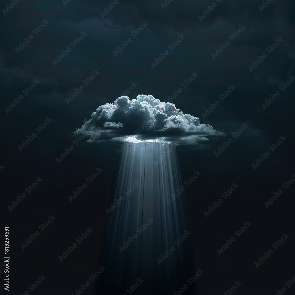 Every cloud has a silver lining: A picture of a dark storm cloud with a ...