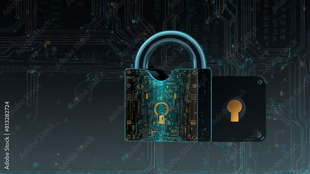 Padlock on code background Electronic Padlock Password Security ...
