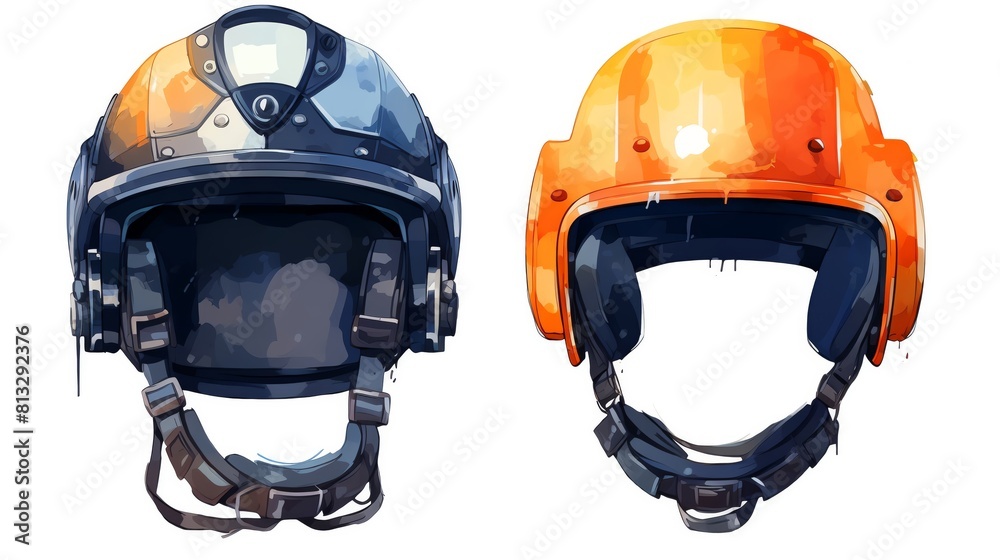 Helmet flat design top view safety theme water color Complementary ...