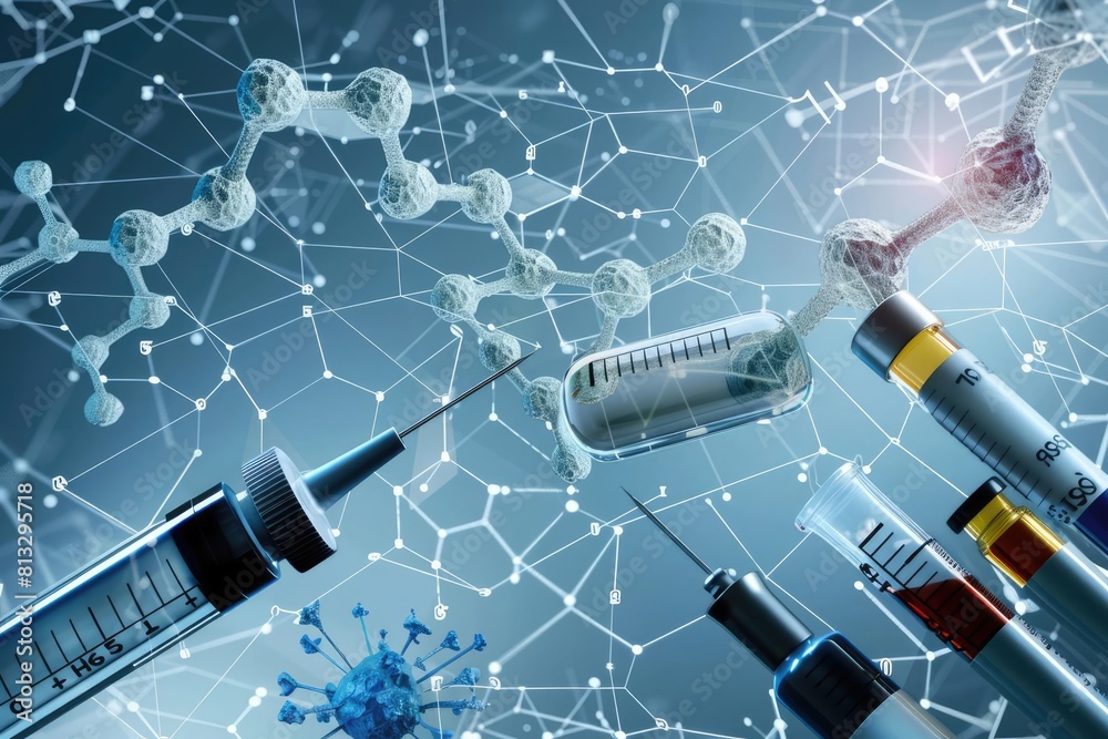 Gene therapy top view, displaying a lab setting where genetic diseases ...