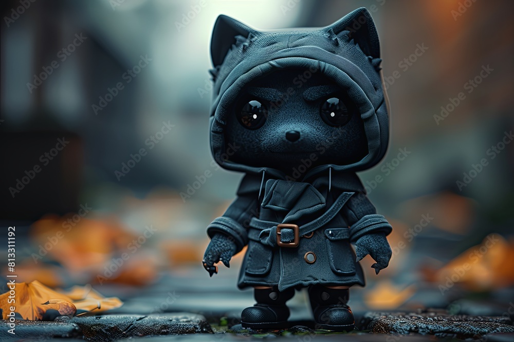Cute Werewolf Villager Chibi 3D Render: Symmetrical & Simplified Stock ...