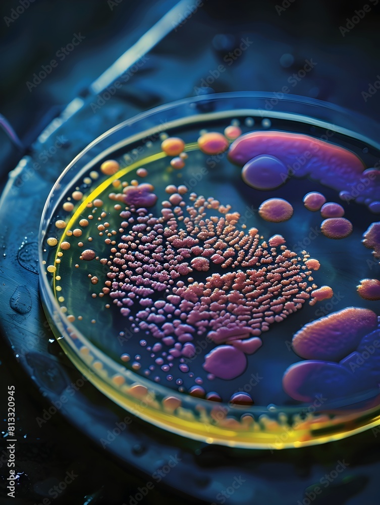 Bacterial Colonies Thriving in a Petri Dish A Glimpse into the ...