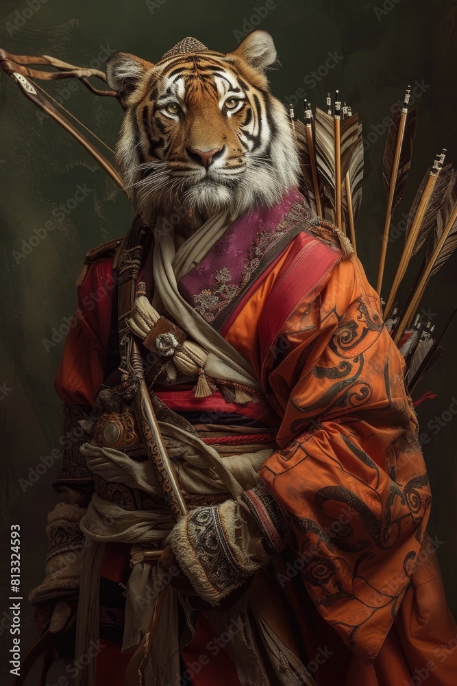 Stunning appearance: the figure of a tiger in human body carries an ...