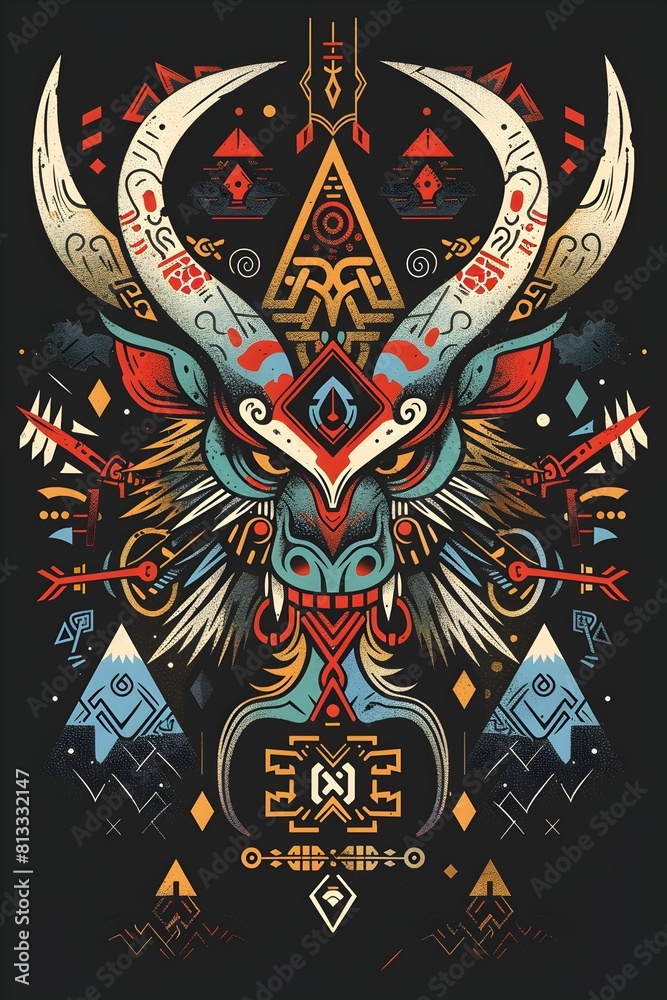 Ethereal Norse Inspired Tattoo Design with Mythological Symbols and ...