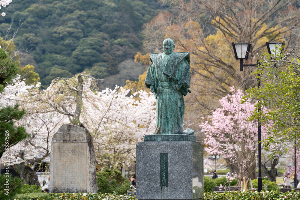 Iwakuni, Yamaguchi Prefecture, Japan - April 5 2024 : Monument statue ...