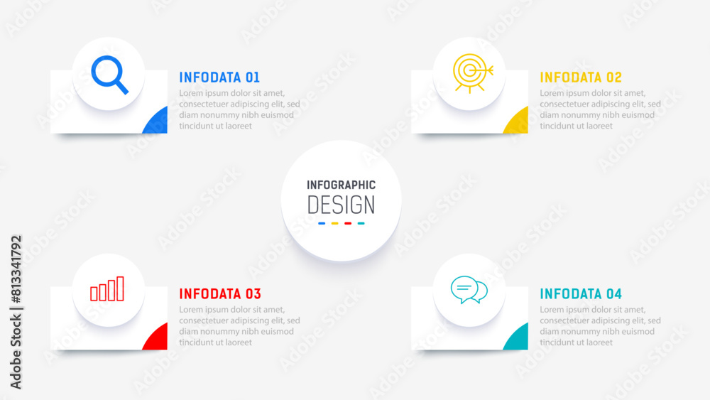 Four Step Infographic element design Vector template for presentation ...