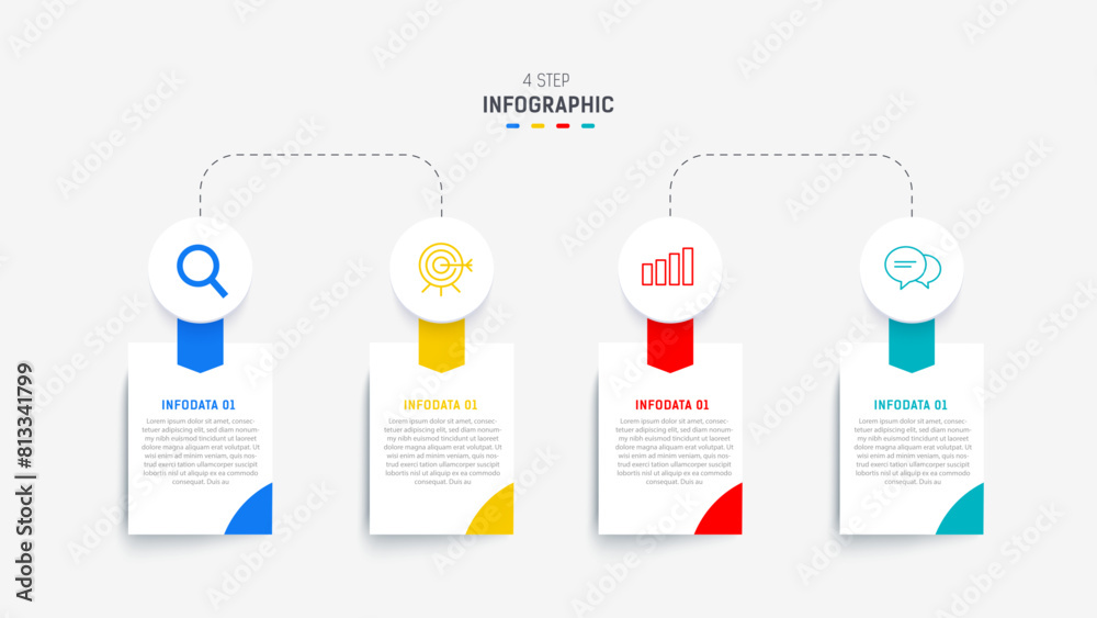 Four Step Infographic element design Vector template for presentation ...