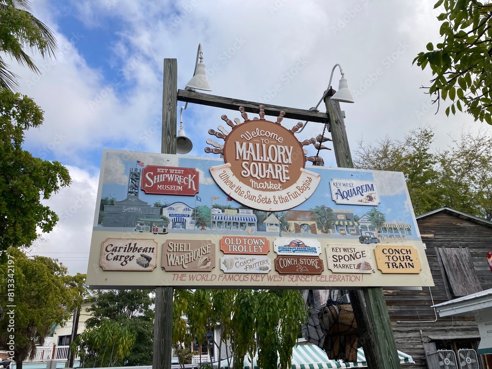 Welcome to Mallory Square informational sign - Key West, Florida, USA ...