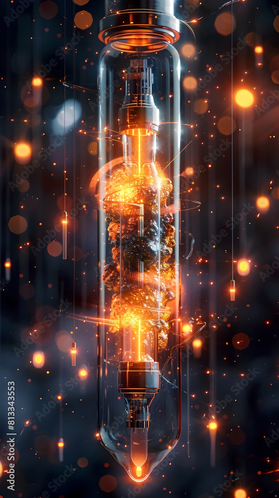 Dramatic Glow of a Futuristic Nuclear Fusion Reactor in Stylized ...