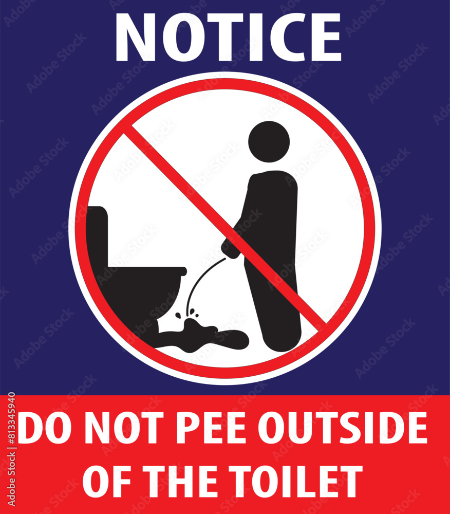 Do not pee outside the toilet sign notice vector.eps vector de Stock ...