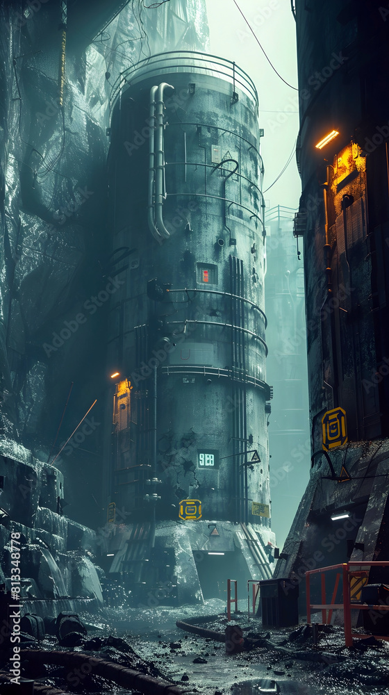 Futuristic Radioactive Waste Containment Facility with Massive Concrete ...