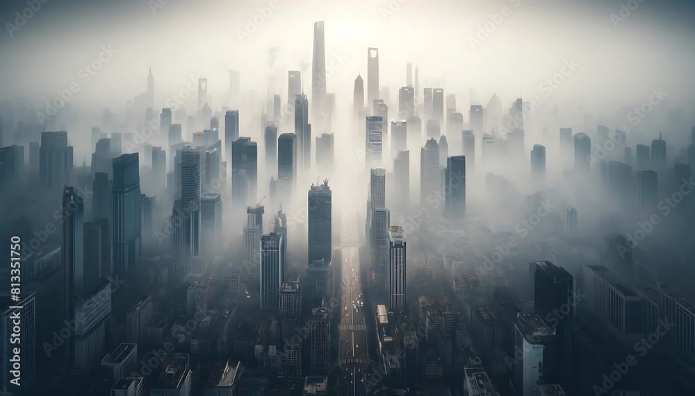 Big cities with heavy air pollution due to the effects of global ...