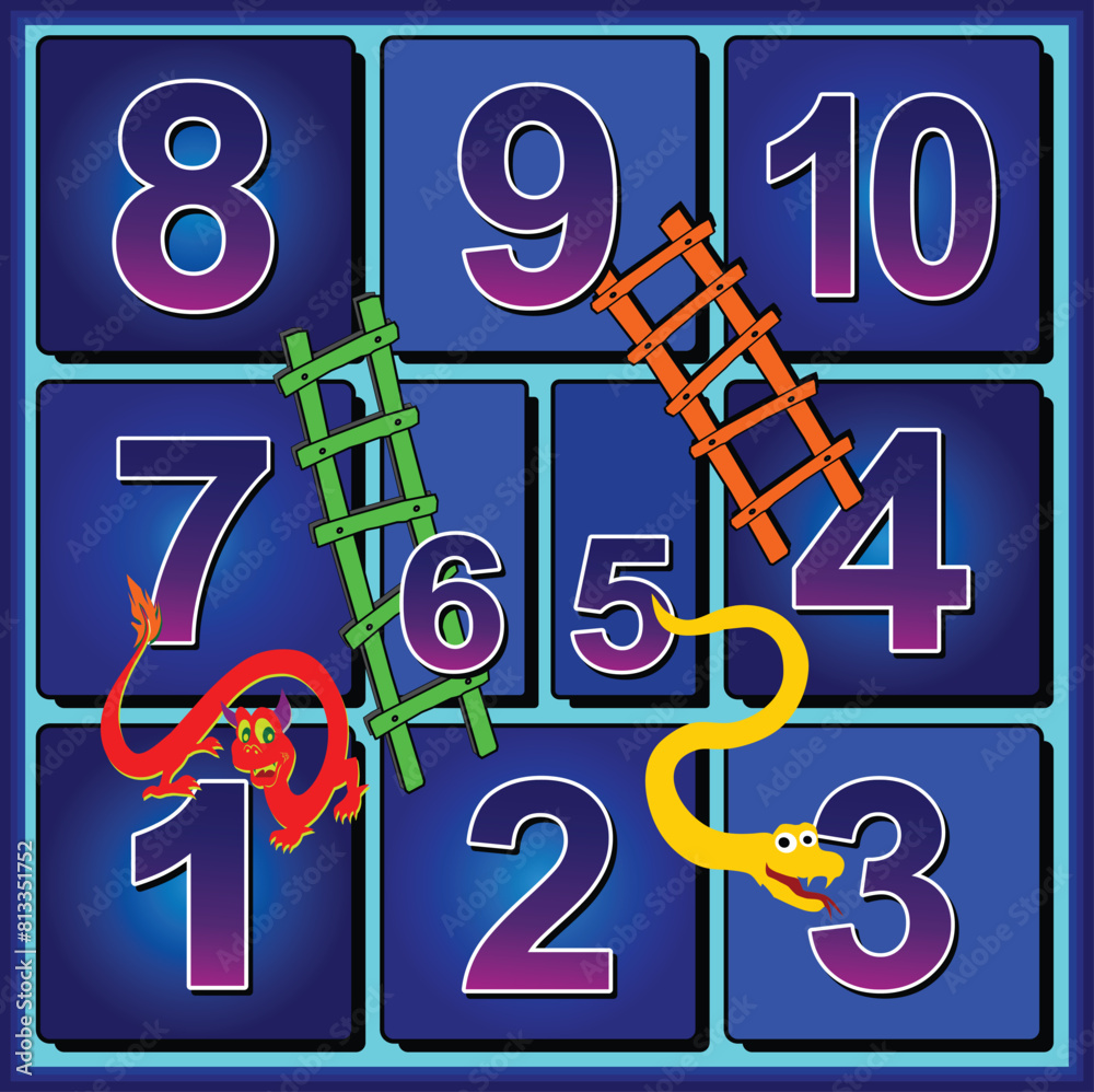10 step snakes and ladders board game for kids. Editable and Ready to ...
