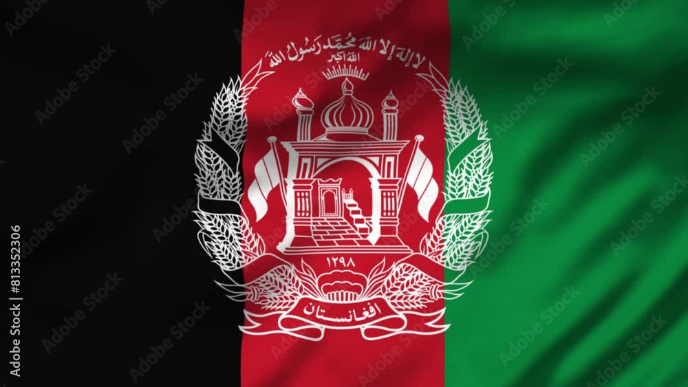 Afghanistan Flag waving in the wind, National Flag background video ...