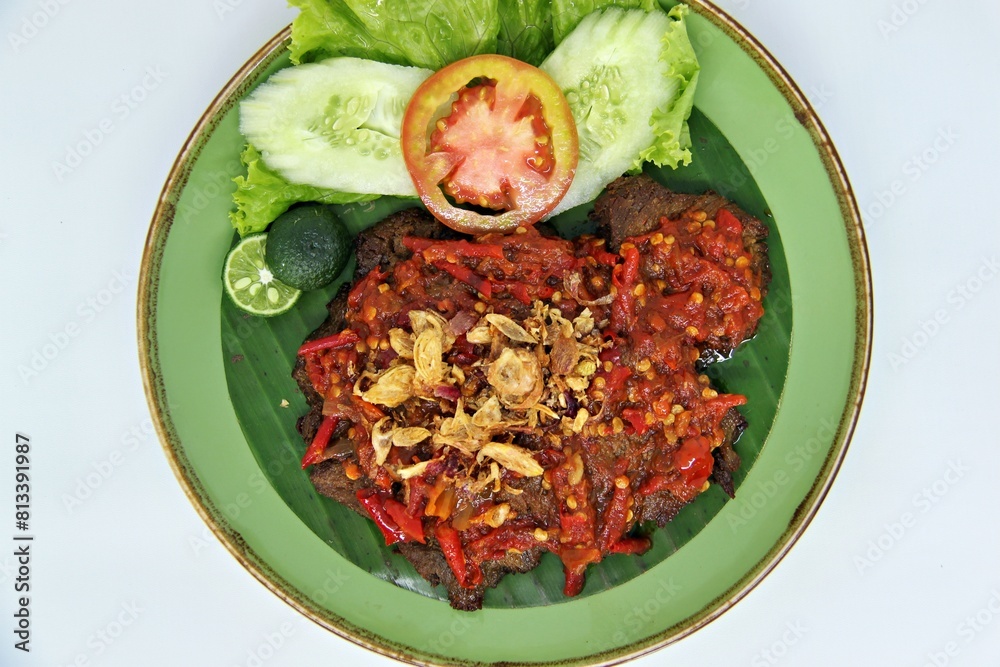 Empal Penyet consists of deep-seated beef cooked with kitchen spices ...