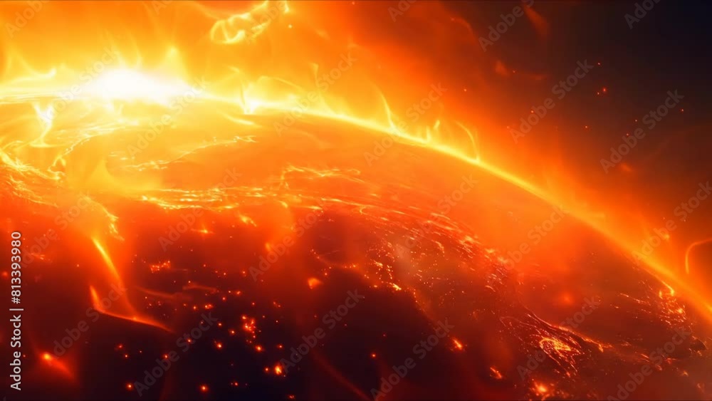 The Impact of Global Warming on Earth's Heat Absorption. Concept ...