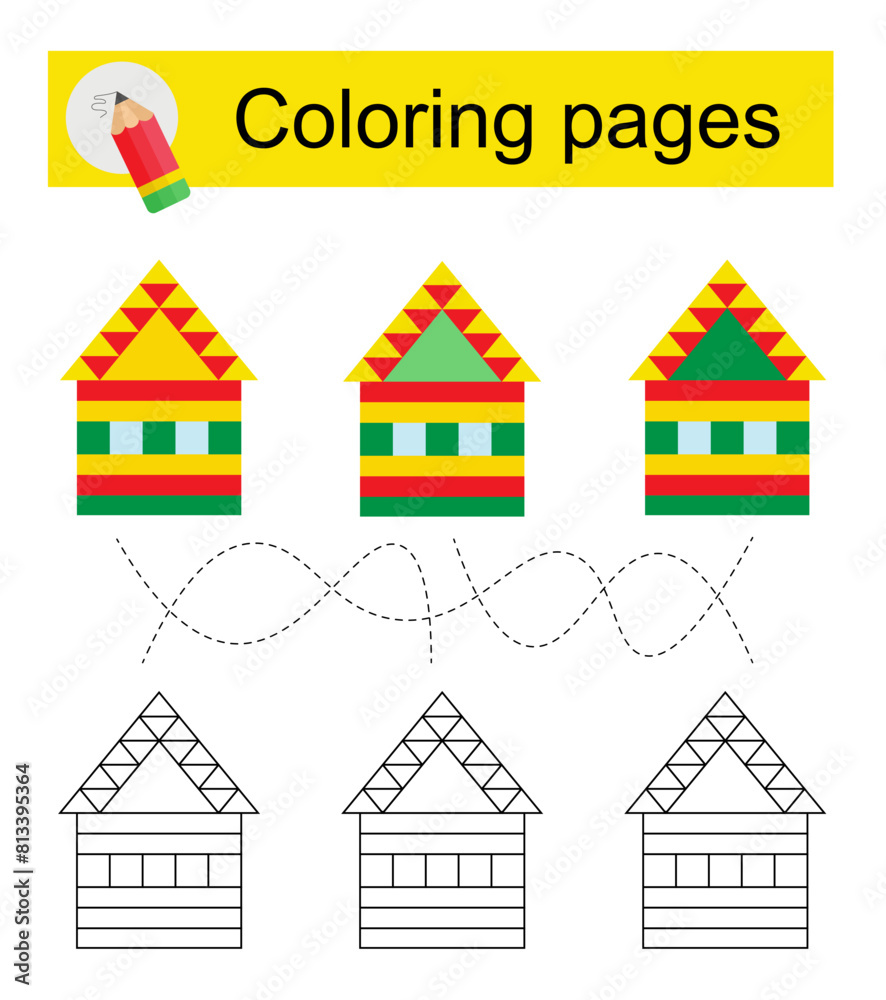 Educational game for children. Go through the maze and color a cartoon ...