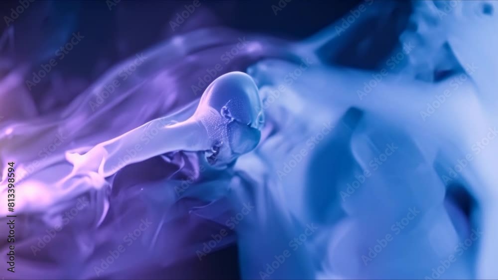 Internal anatomy of shoulder joint displaying bones and muscles ...