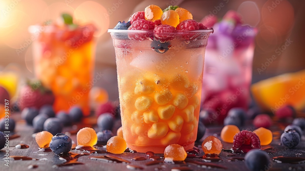 The ingredients of bubble milk tea are tapioca ball, boba ice cream ...