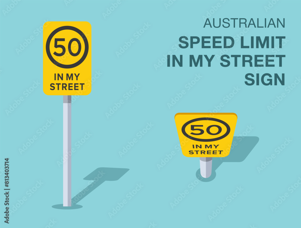 Traffic regulation rules. Isolated Australian "speed limit in my street ...