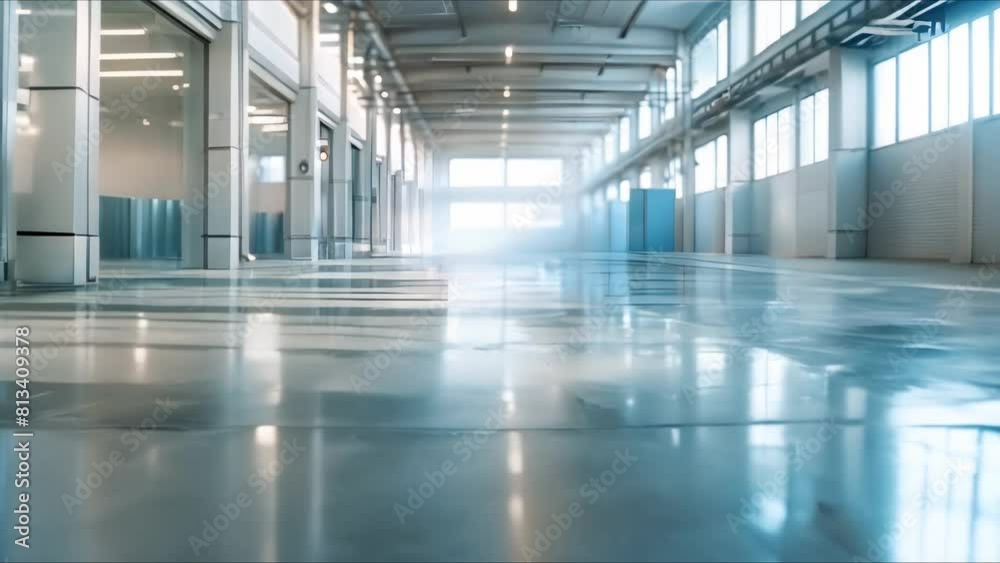 Modern factory setting with a polished concrete floor. Concept Factory ...