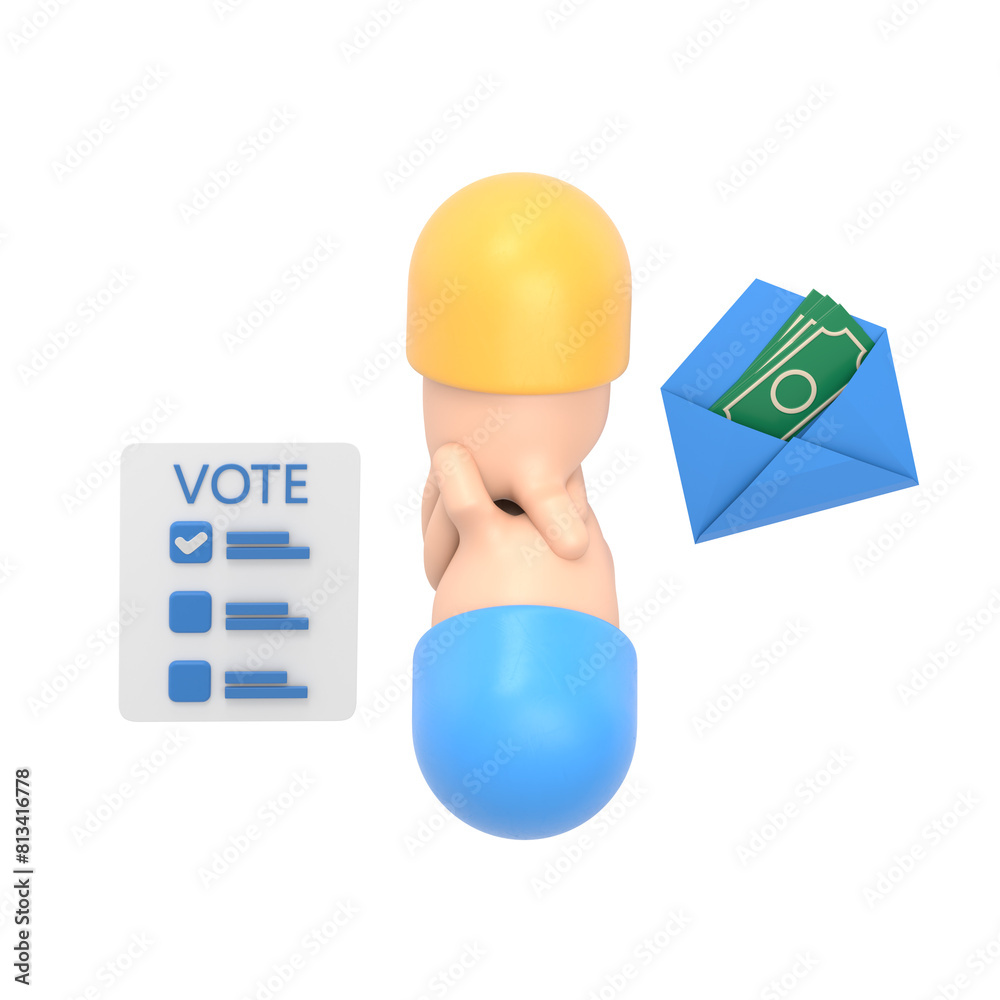 Transparent Backgrounds Mock-up.3D hand putting voting paper in ballot ...