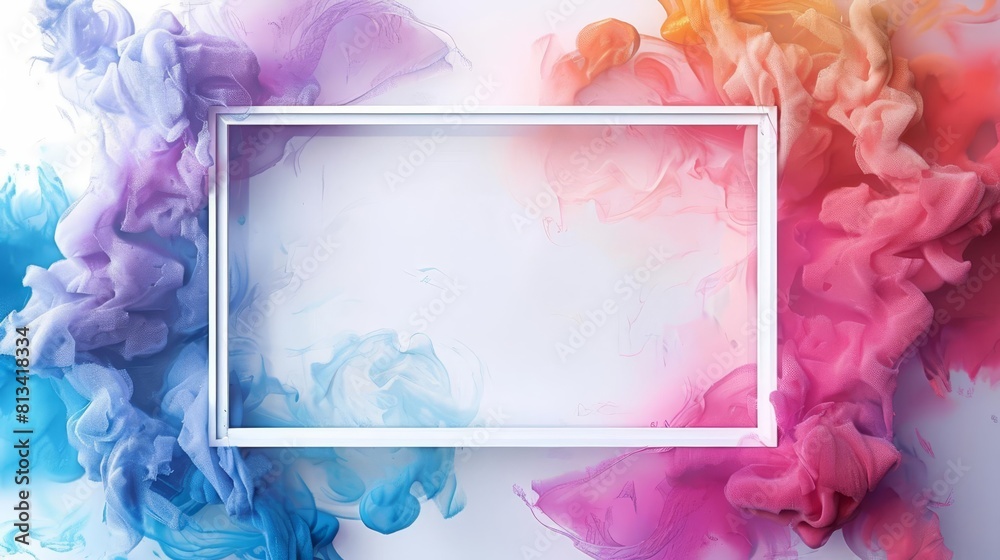 Imagine a design for blank white frame flat design top view art gallery ...