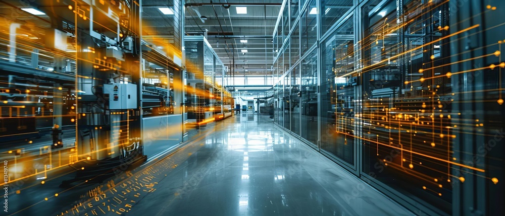 factory, analysis, supply chain tracking, side view, traceable ...