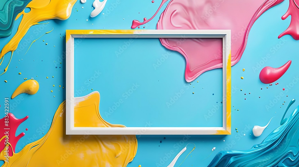 Design a picture for blank white frame flat design top view abstract ...