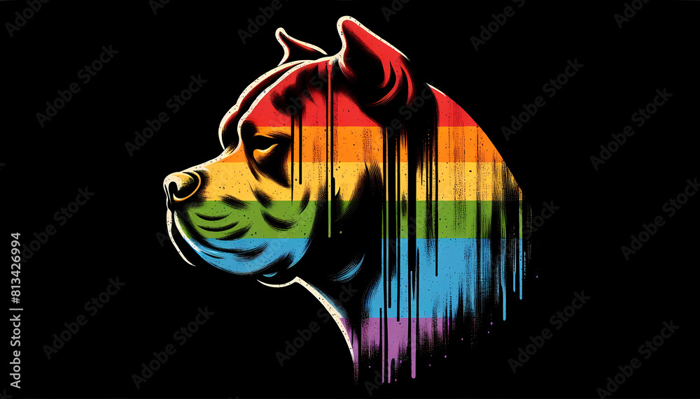Pittbulls Dog Equality in pride month vector illustration Concept for ...