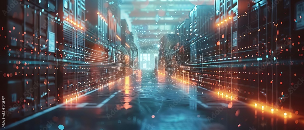 abstract background, supply chain management, logistics automation ...