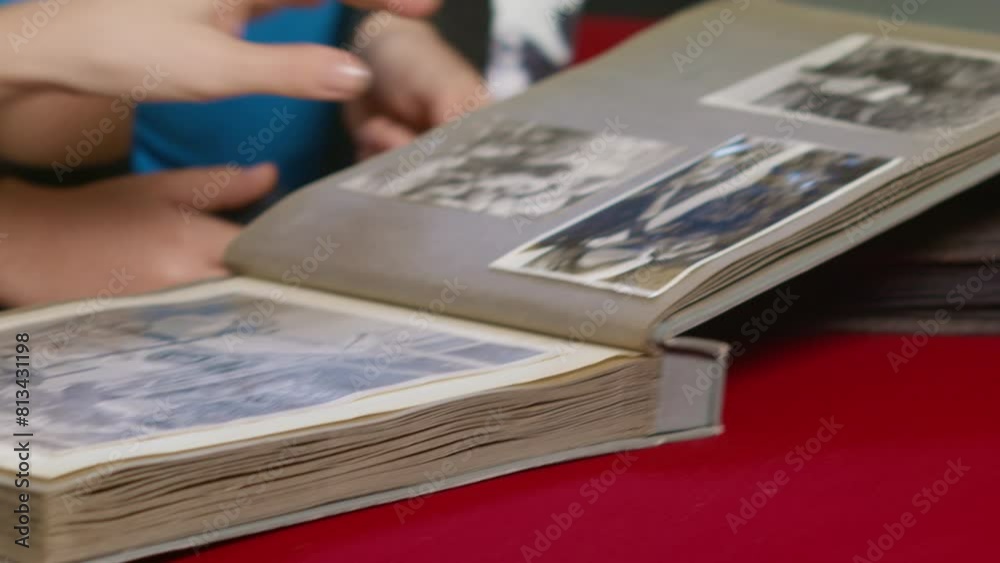 Vintage album with black and white photos. Memories. Old photographs in ...