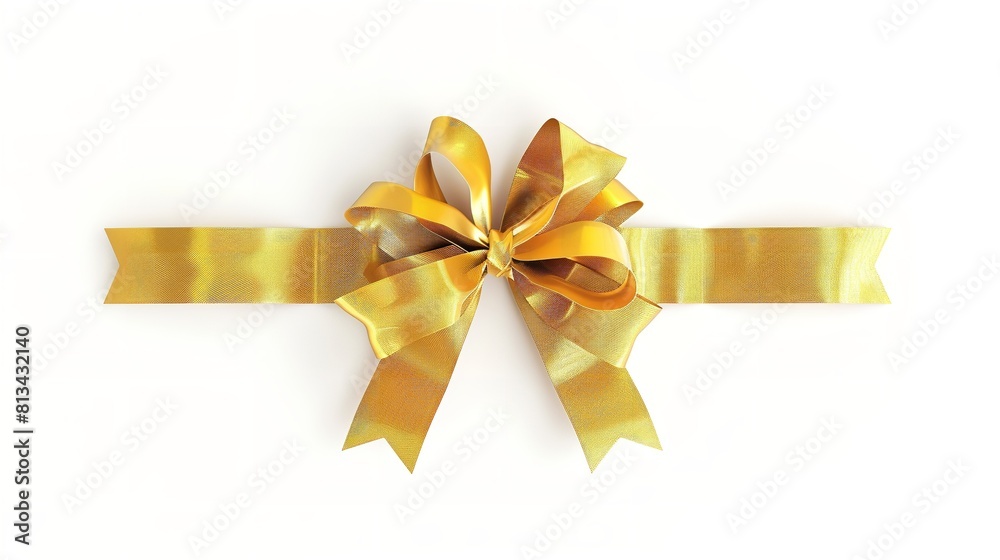 Golden Ribbon and Bow Cut Out in 8K Resolution: Realistic Lighting ...