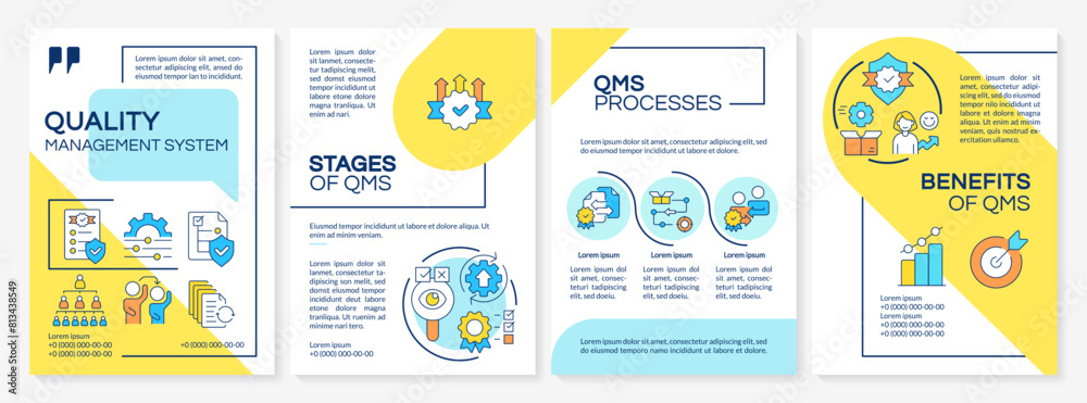 QMS benefits blue and yellow brochure template. Capa management ...