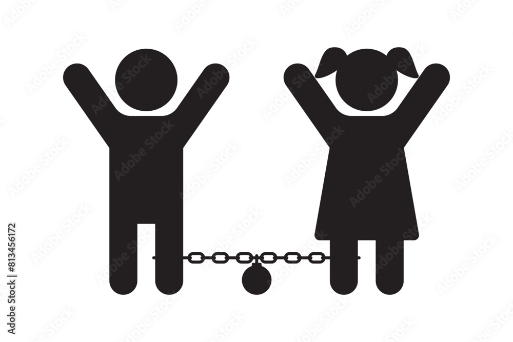 Vector illustration of child labor concept symbol on transparent ...