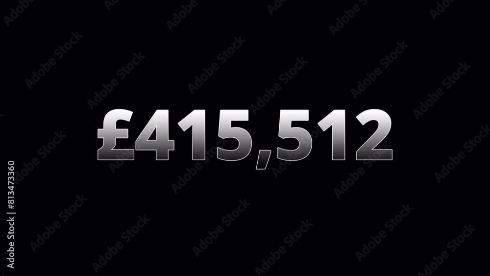 Number counter of poundsterling currency on transparent background with ...