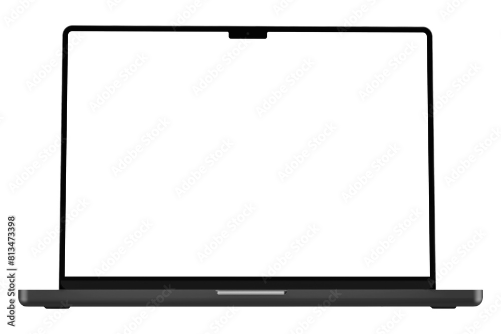 Front view of gray laptop similar to Macbook without background ...