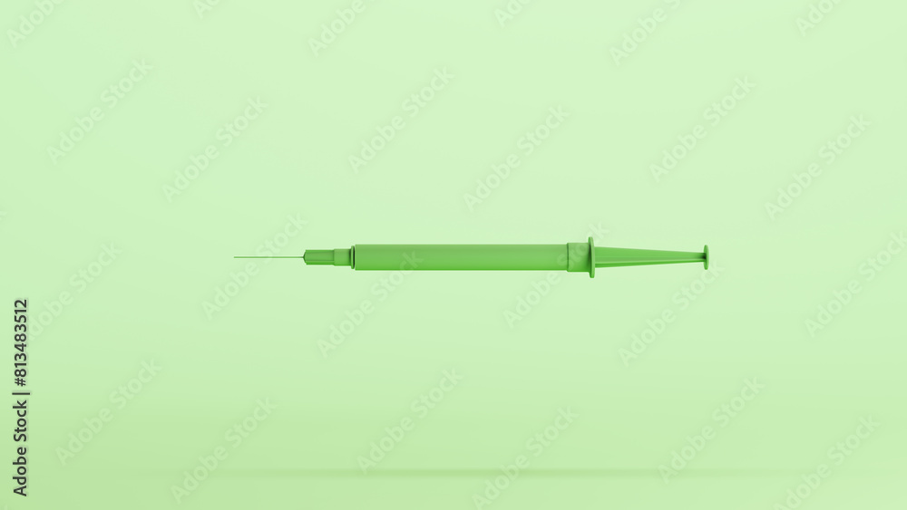 Green syringe needle injection vaccination drug healthcare health mint ...