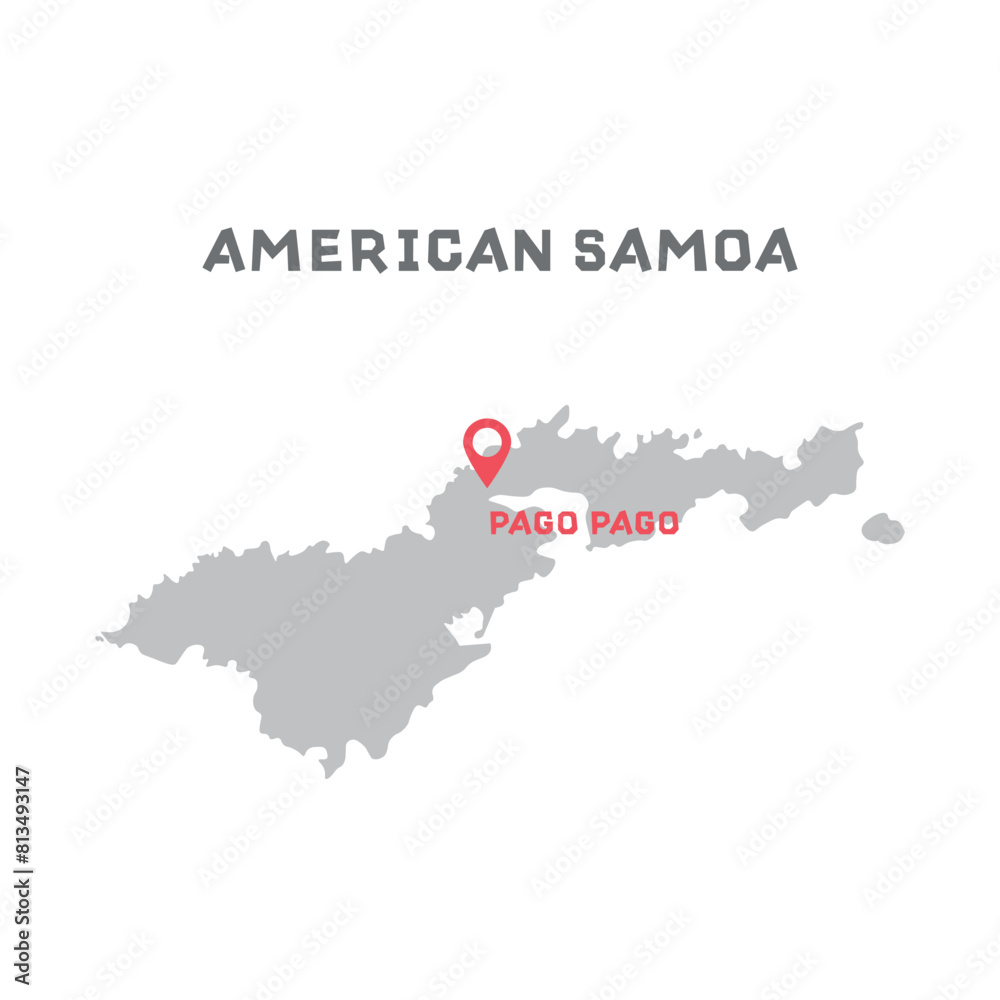 American samoa vector map illustration, country map silhouette with ...