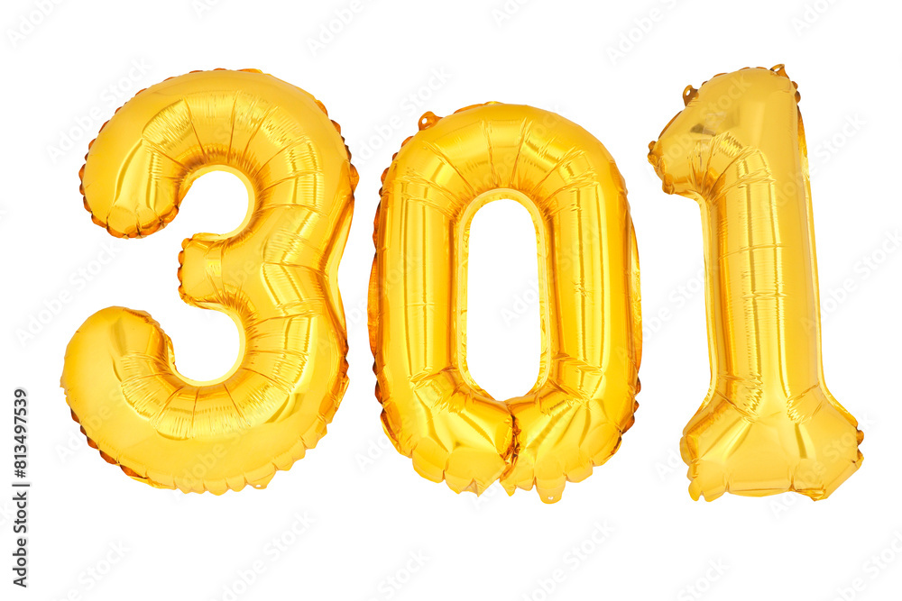 Gold numbers '301' isolated on white background.png Stock Illustration ...