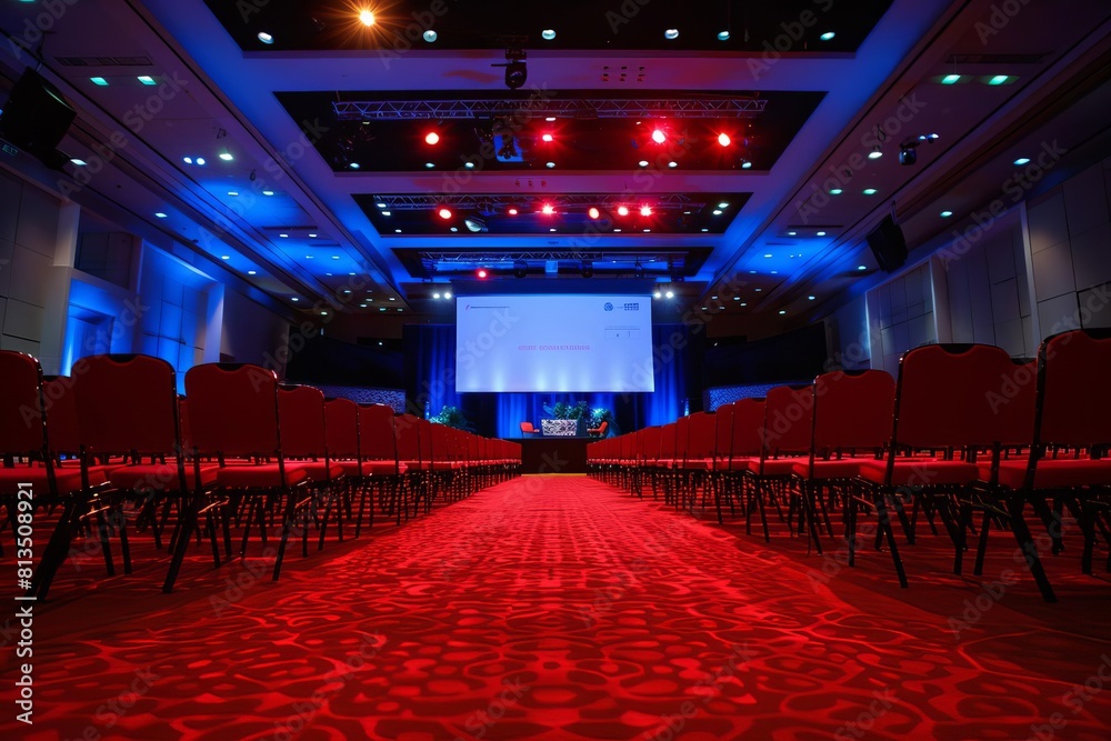 Preparing for a product launch or unveiling presentation at a business ...