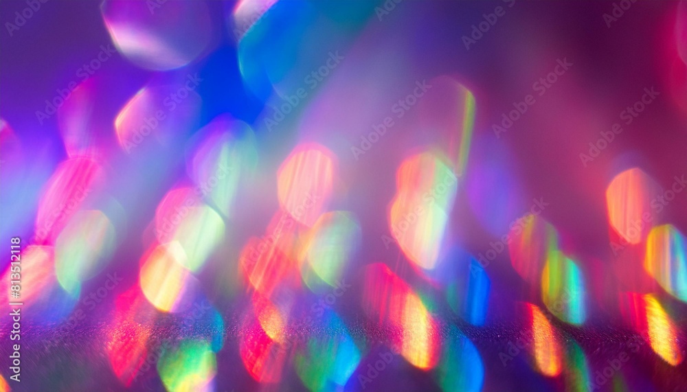 Abstract background with holographic rainbow flare. Blurred rainbow ...