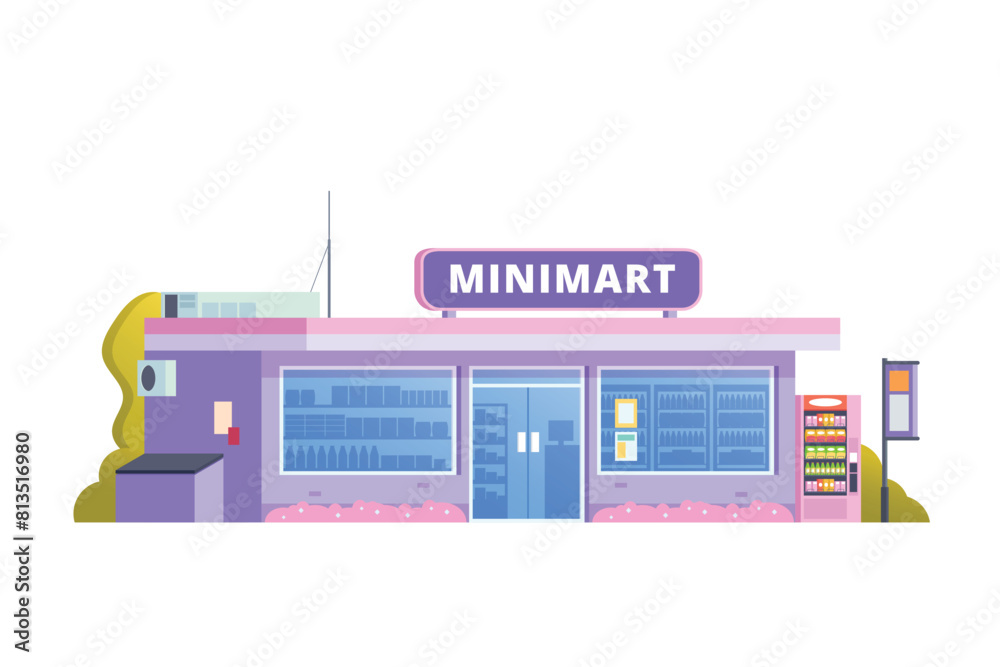 Vector illustration element of minimarket building, minimart and store ...
