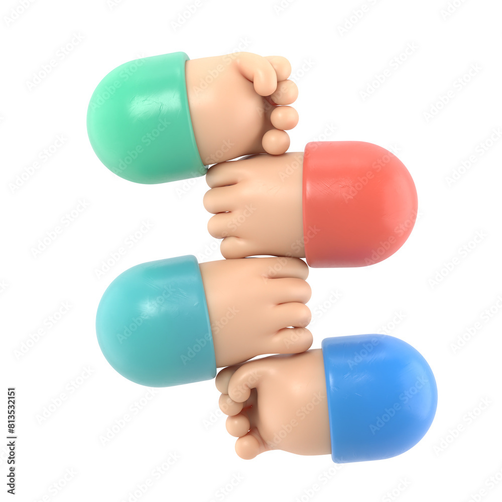 Transparent Backgrounds Mock-up.Three human join hands together ...