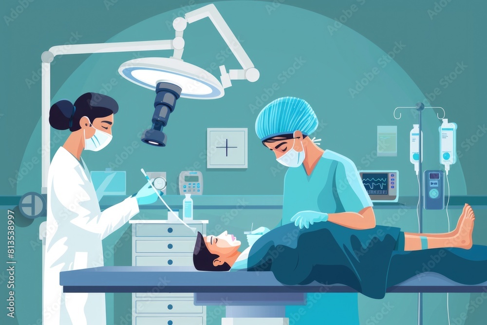 Medical professional performing procedure on patient. Suitable for ...